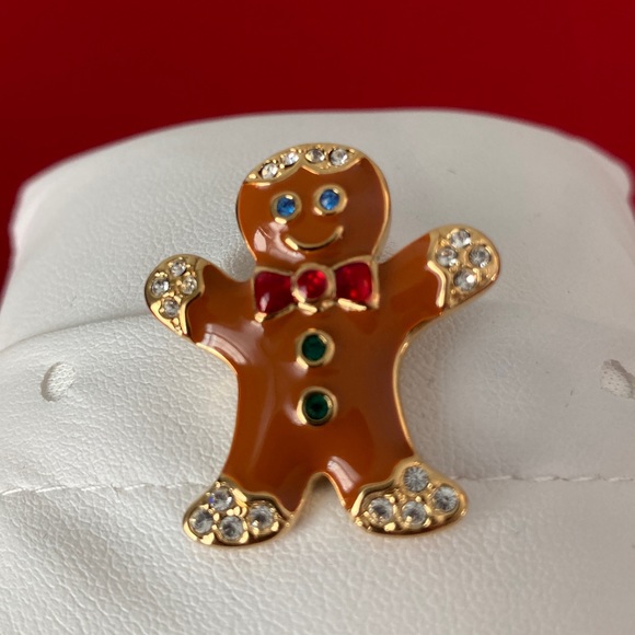Swarovski | Jewelry | Swarovski Gingerbread Pin New With Velvet Pouch ...